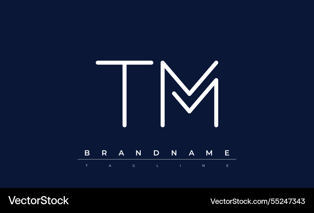 Creative tm letter initial logo image Royalty Free Vector