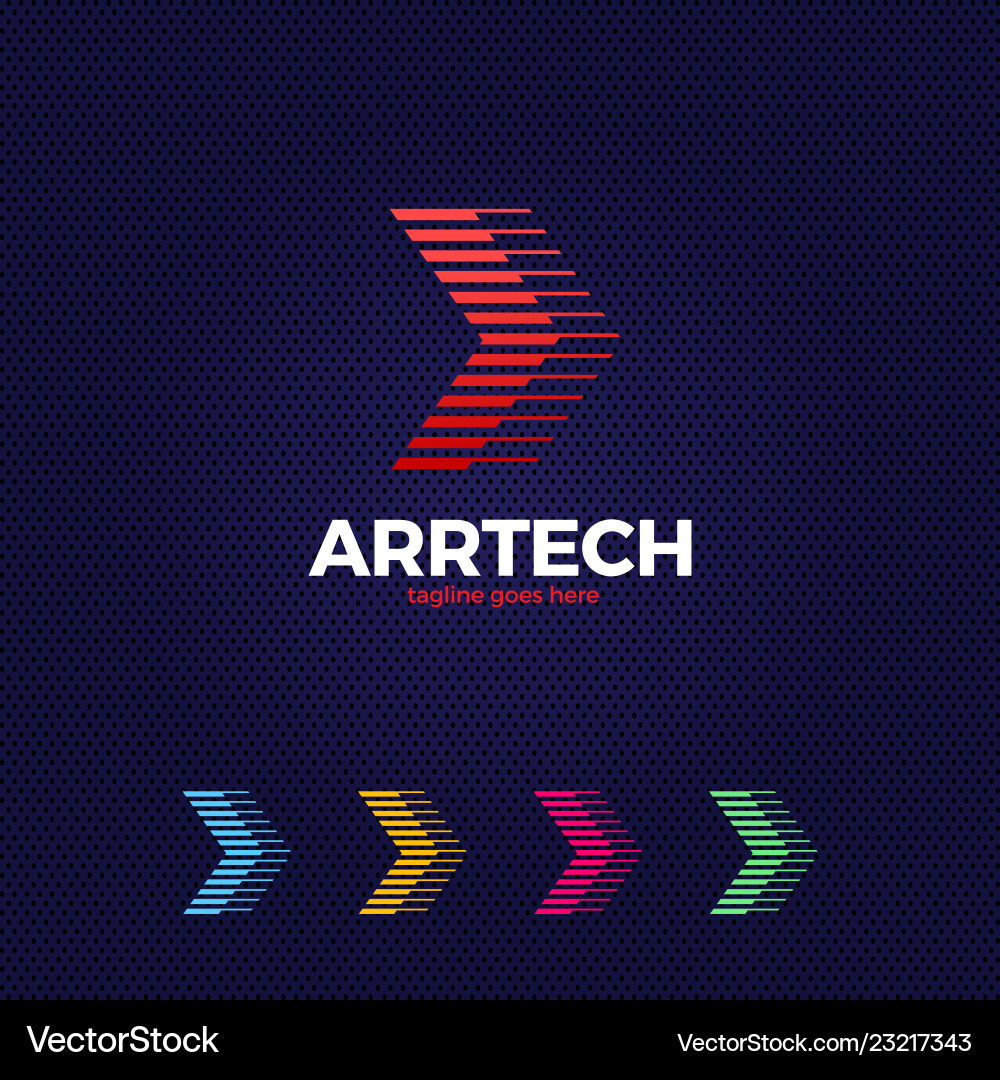 Digital move logo tech arrow technology media Vector Image