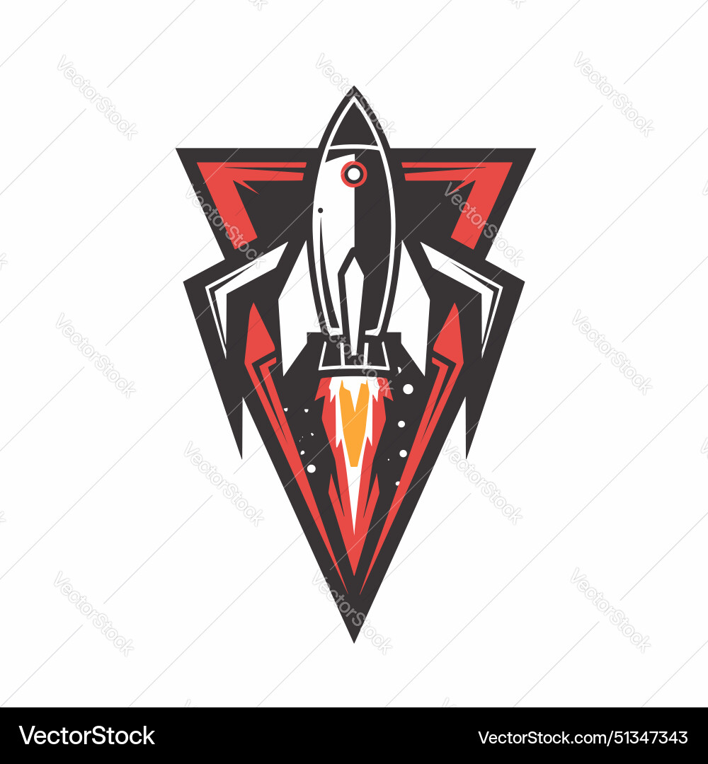 Esport logo rocket in space icon sticker logotype Vector Image