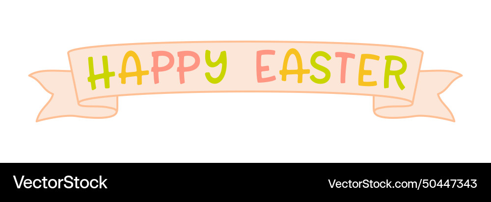 Happy easter celebration banner ribbon lettering Vector Image