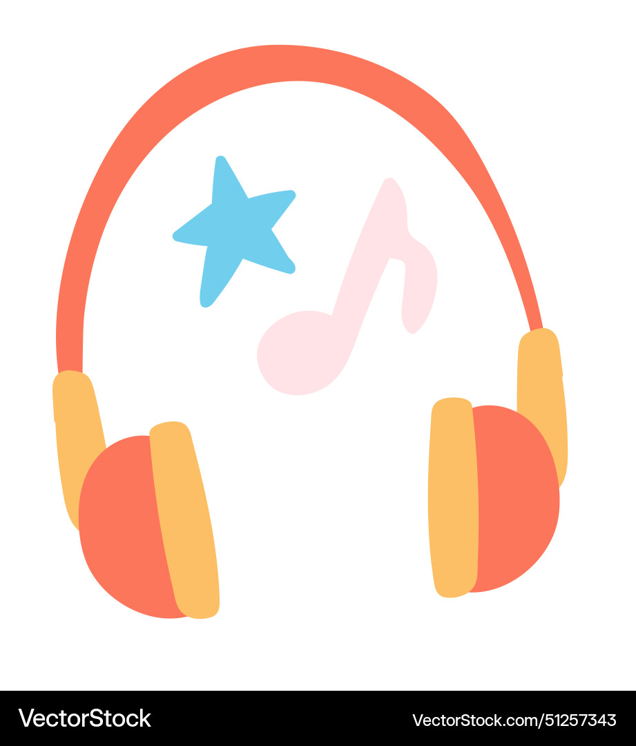 Headphones in flat design wireless headset device Vector Image