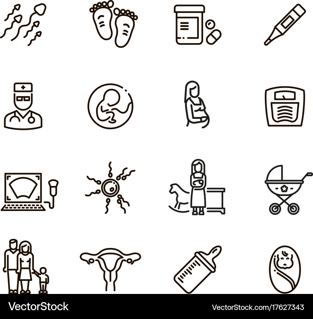 Pregnancy & Newborn Icons – Royalty-Free Vector | VectorStock