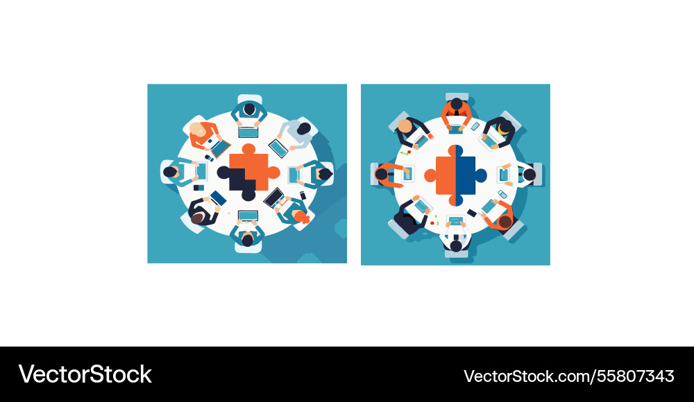 Print teamwork and collaboration Royalty Free Vector Image