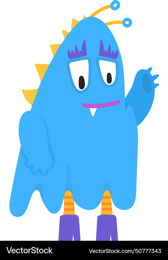 Sad monster funny beast creature kid character Vector Image