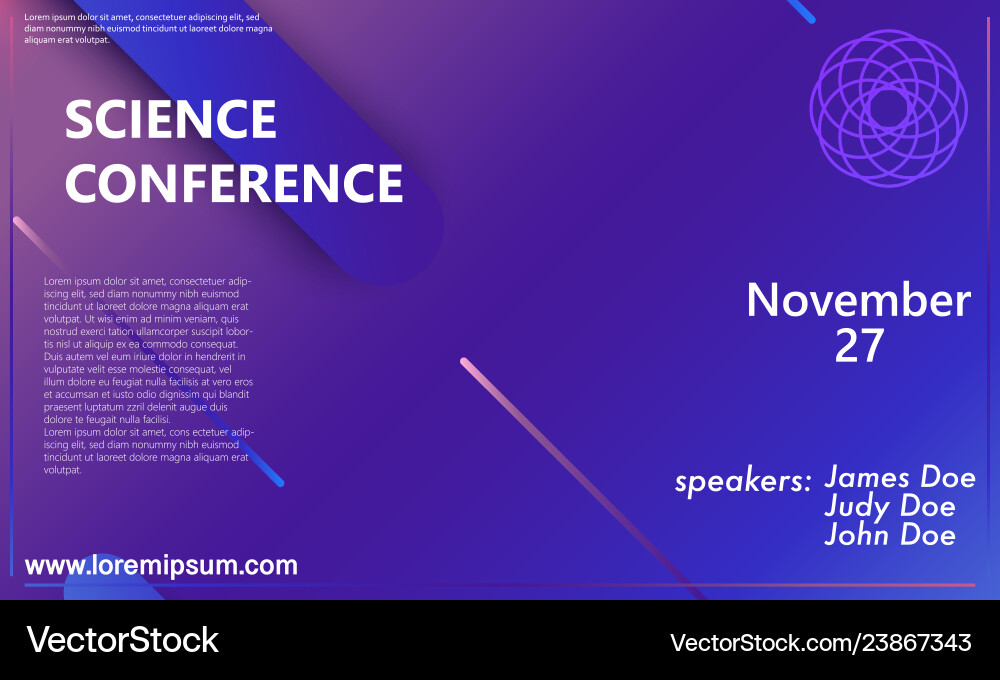 Science conference invitation geometric background
