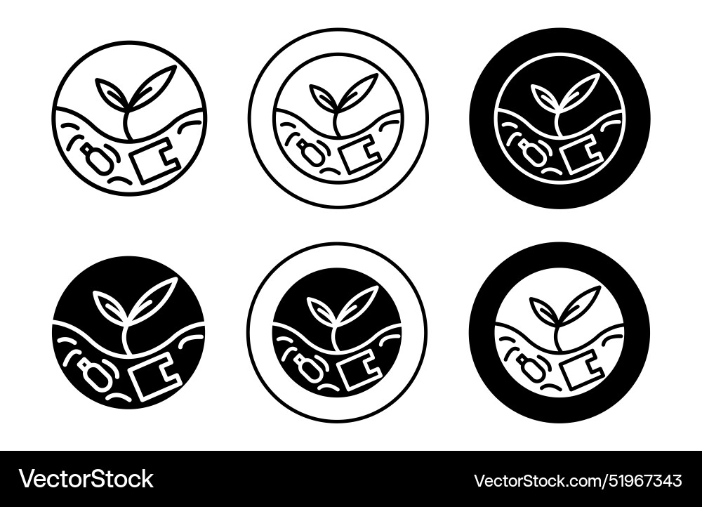 Soil pollution line icon Royalty Free Vector Image