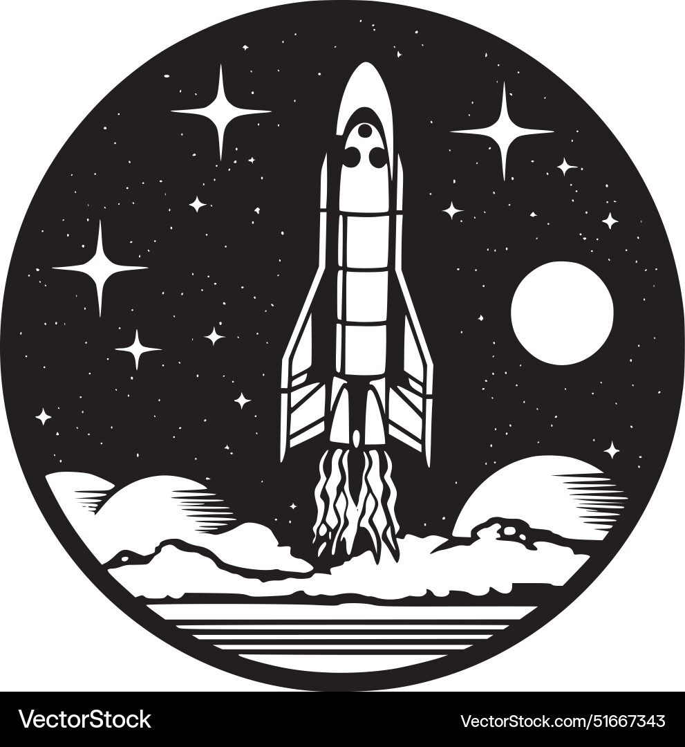 Space - minimalist and simple silhouette Vector Image