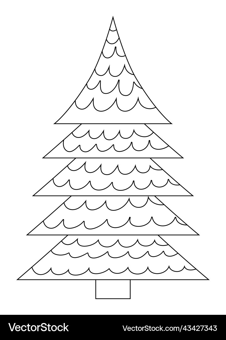 Spruce Tree Coloring Page Royalty Free Vector Image