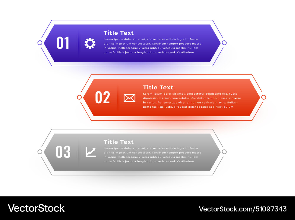 Three step infographic option chart template Vector Image