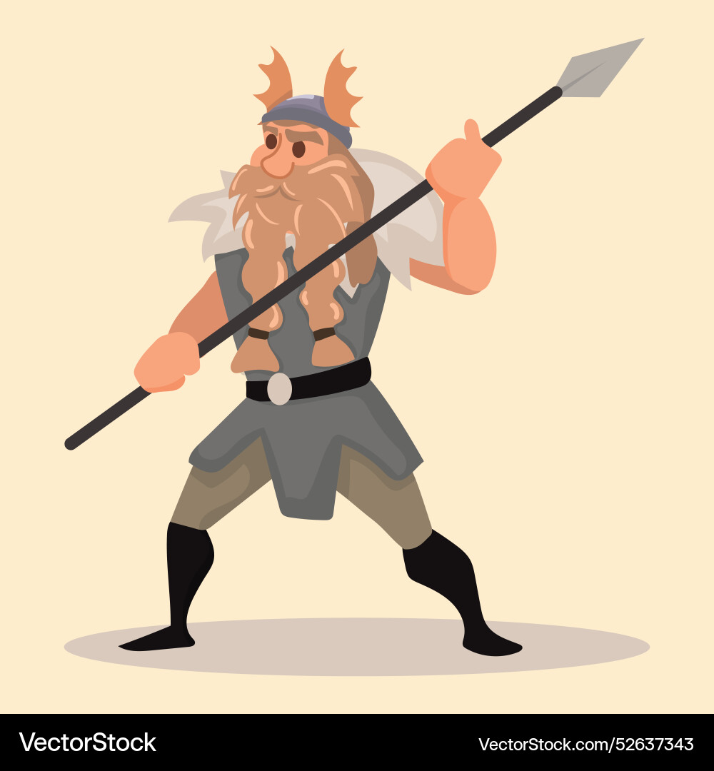 Viking cartoon character Royalty Free Vector Image