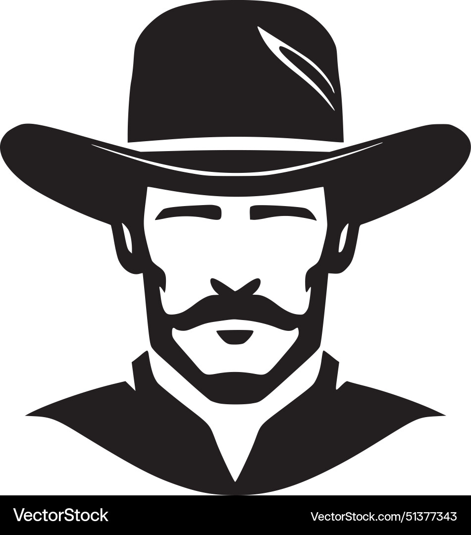 Western - black and white isolated icon Royalty Free Vector