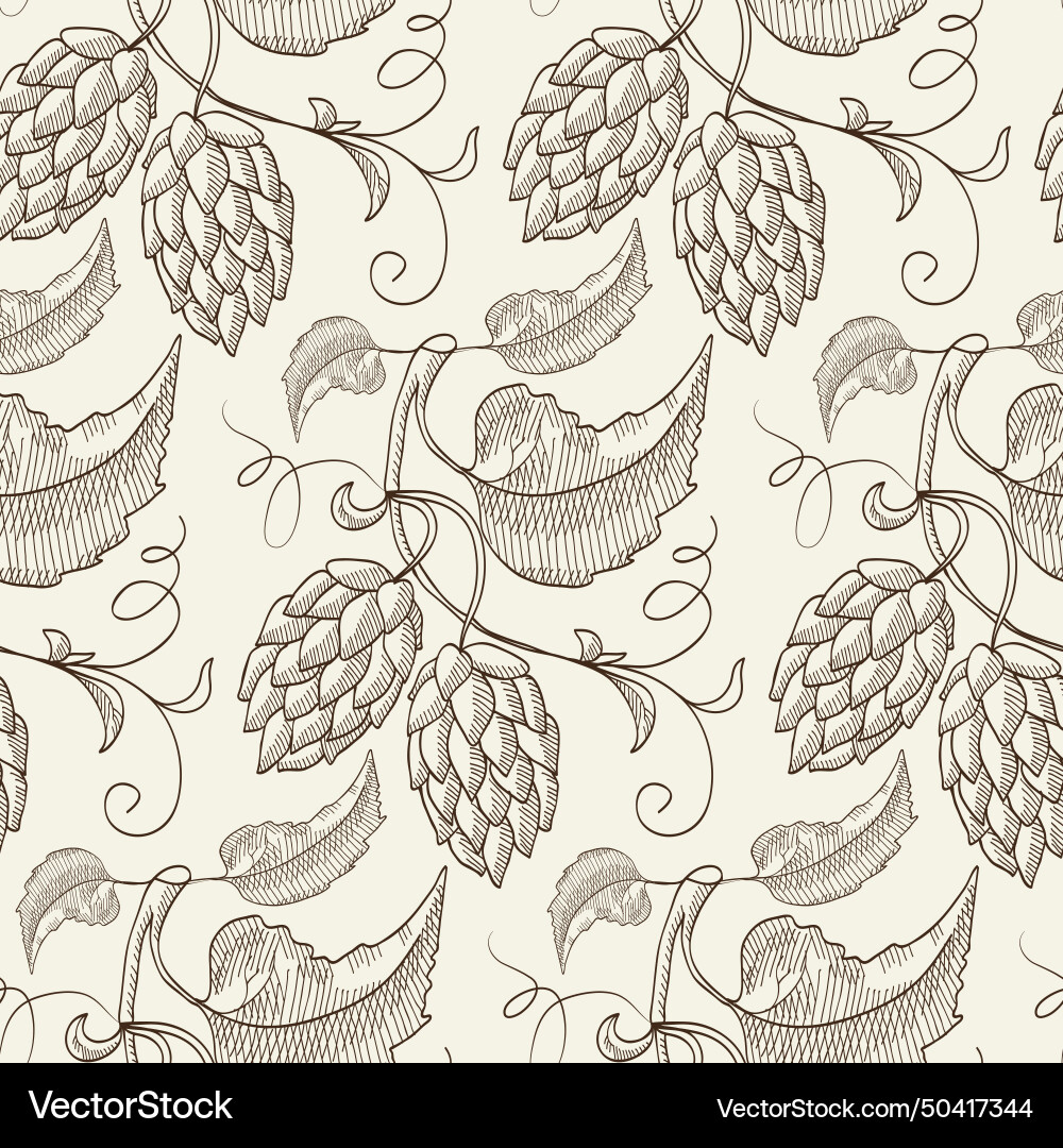 Abstract natural botanical sketch seamless pattern