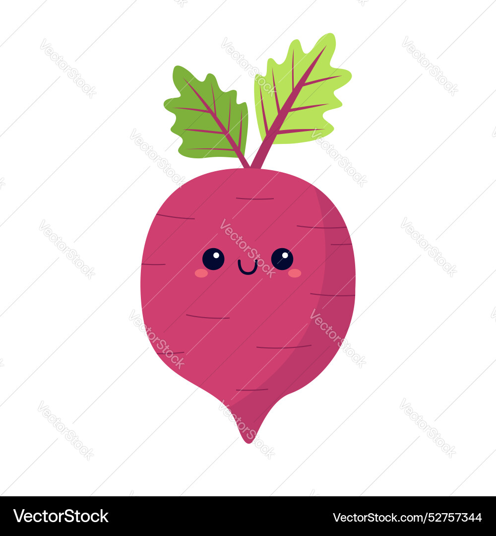 Beet root beetroot icon cute cartoon vegetable Vector Image