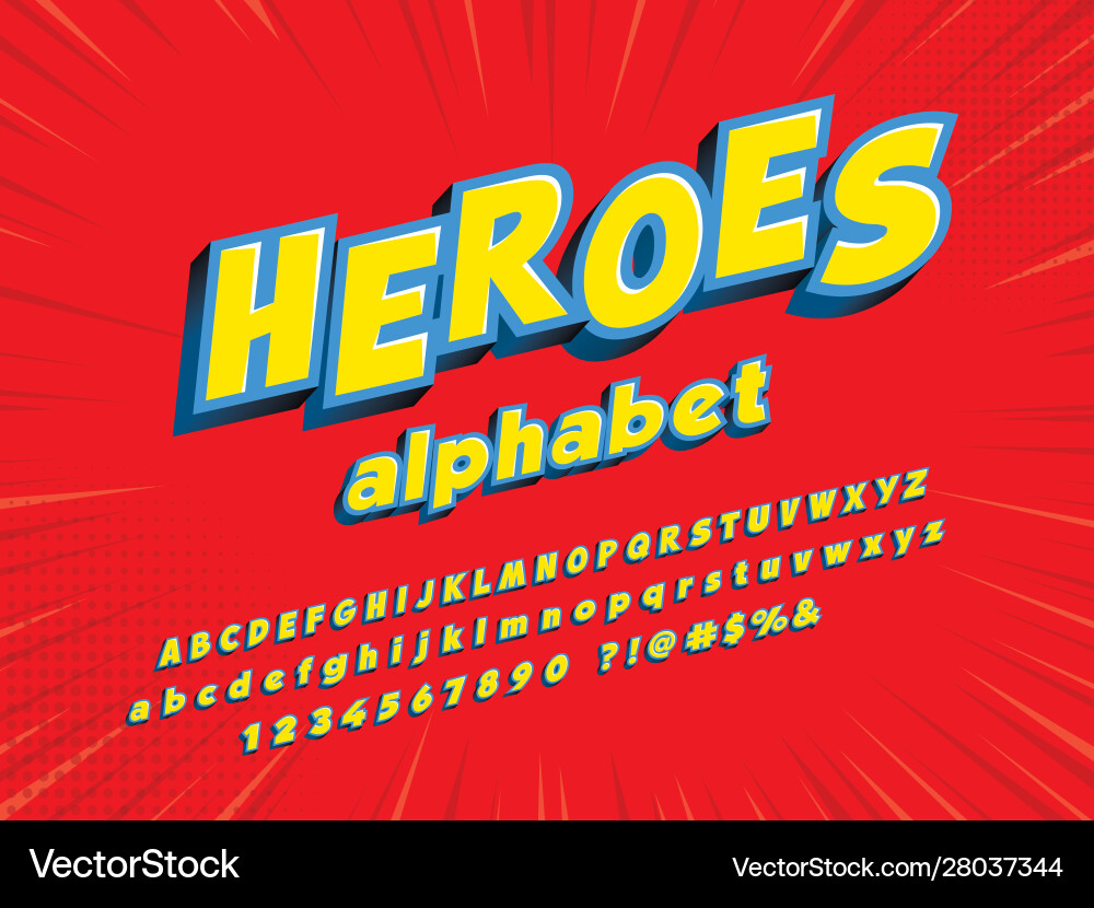 Comic font Royalty Free Vector Image - VectorStock