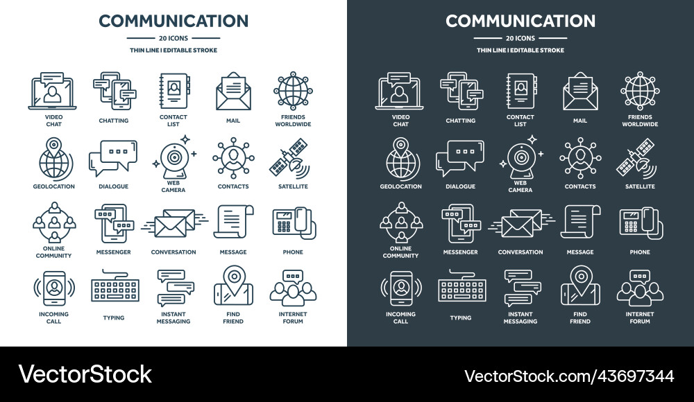 Communication social media and online chatting Vector Image