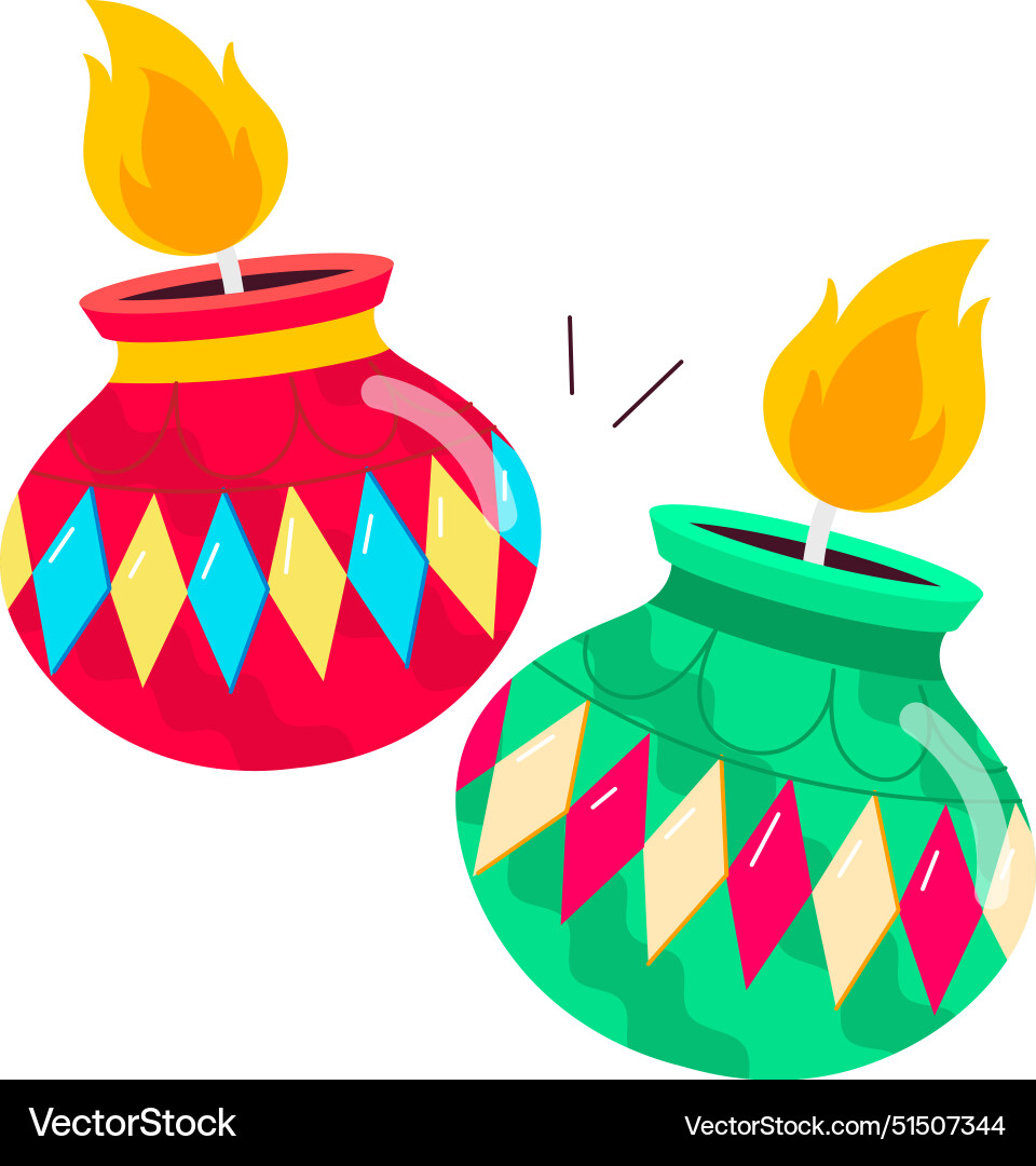 Diwali event flat stickers Royalty Free Vector Image