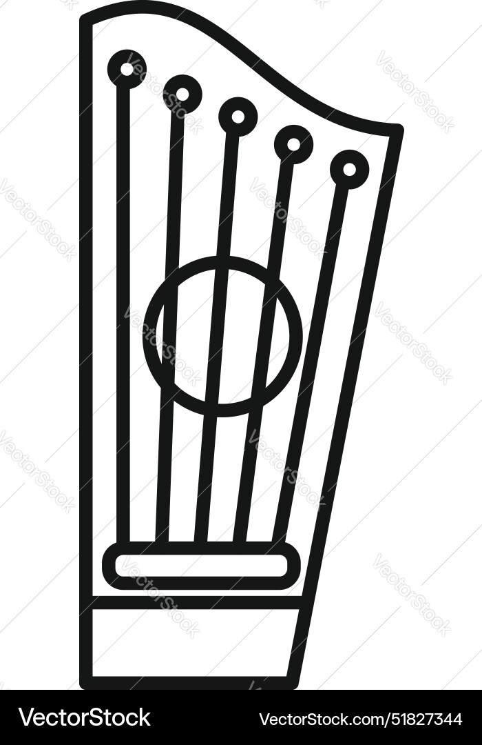 Harp classical music instrument with strings and Vector Image