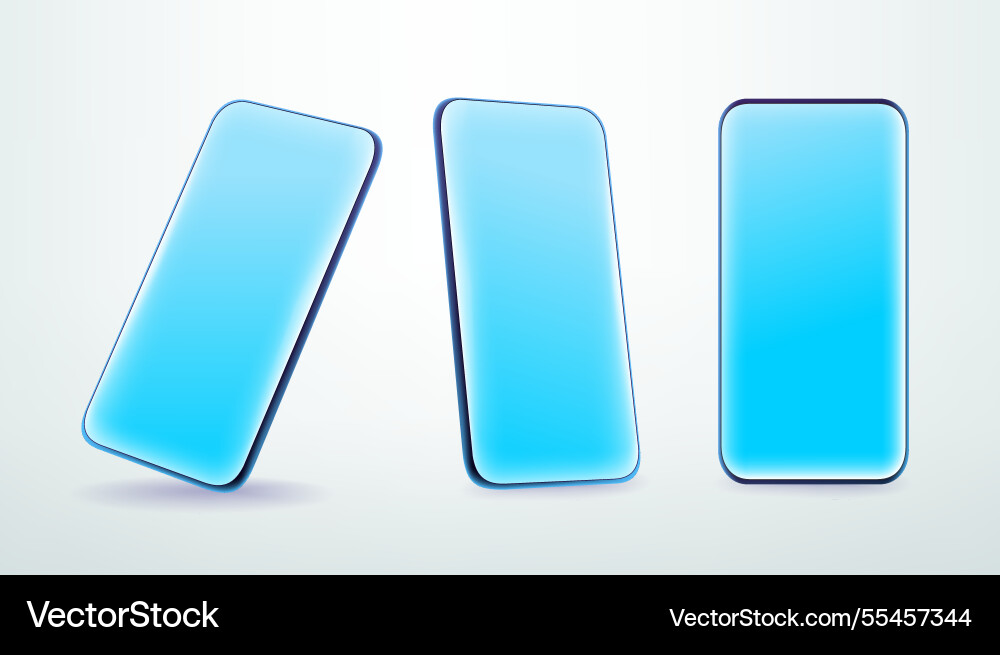 Modern smartphone layered mock-up in trendy 3d Vector Image