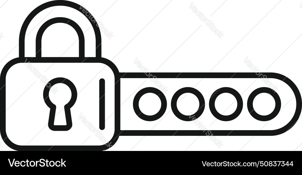 New password lock icon outline secure Royalty Free Vector
