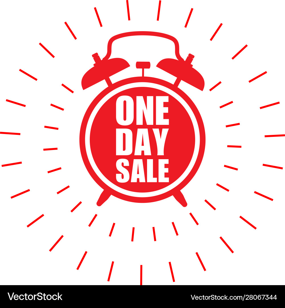 One day sale sticker - label with ringing Vector Image