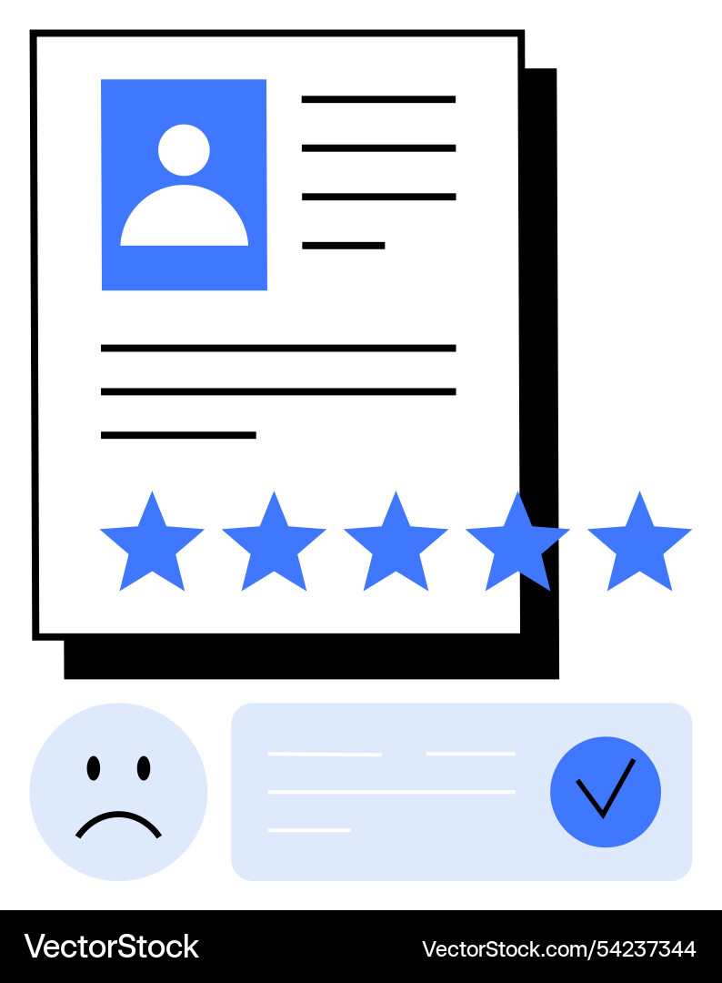 Professional resume with rating system and Vector Image
