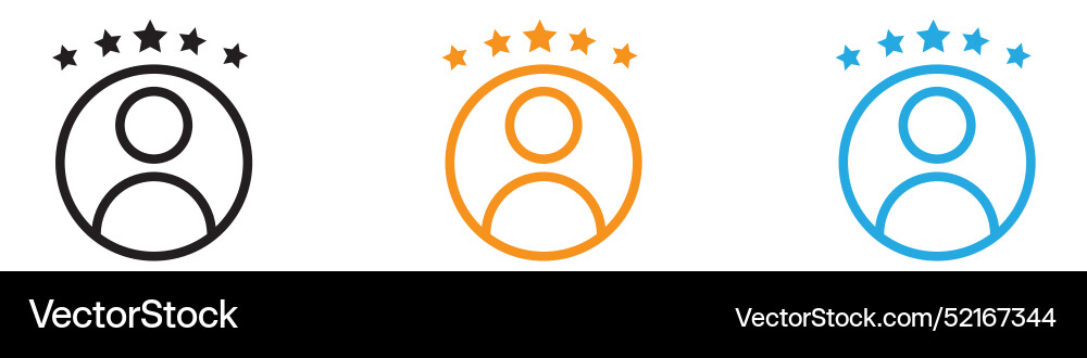 Rating employee icon logo set collection for web Vector Image