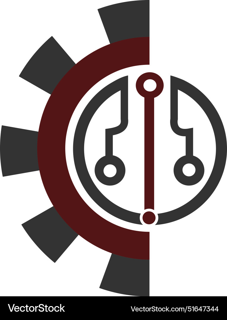 Technology logo setting security Royalty Free Vector Image