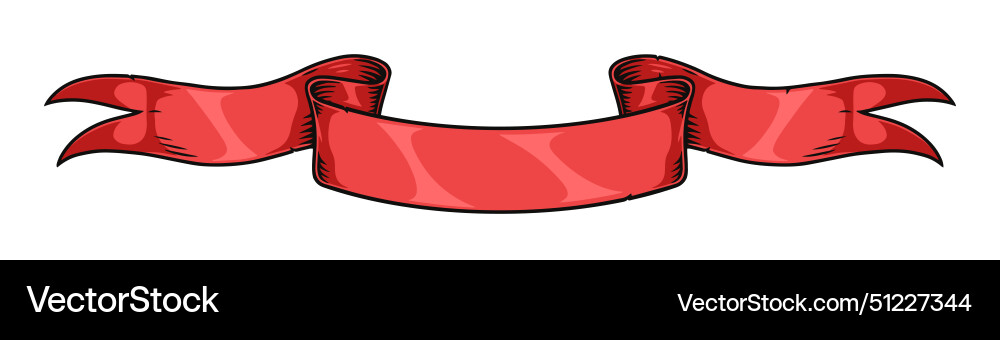 Victorian ribbon vintage sticker red Royalty Free Vector