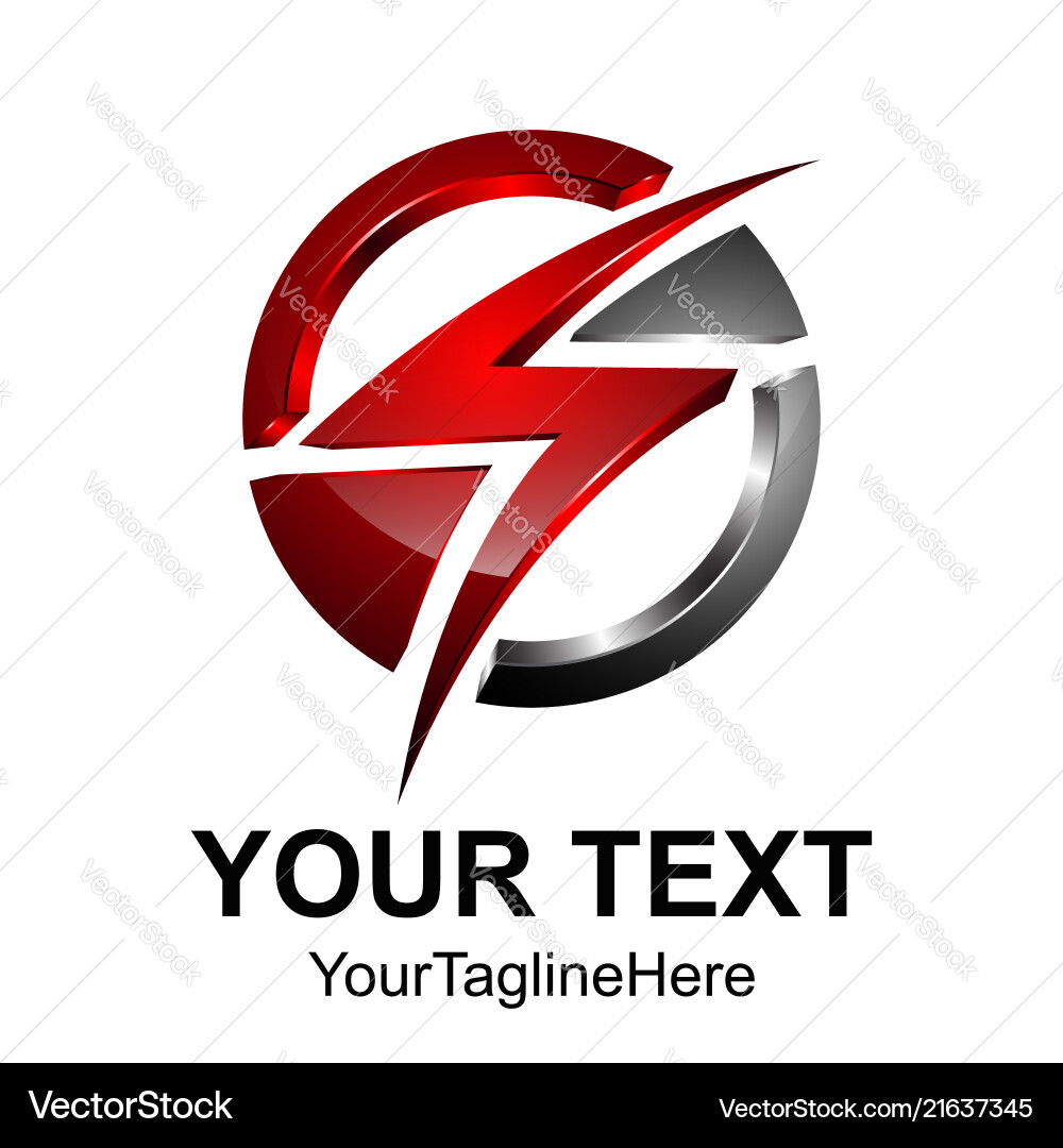 3d lightning electric power icon design element Vector Image