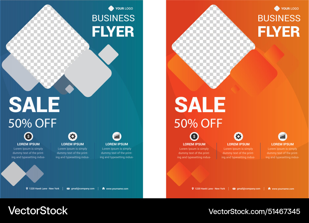 Business promotion flyer design Royalty Free Vector Image