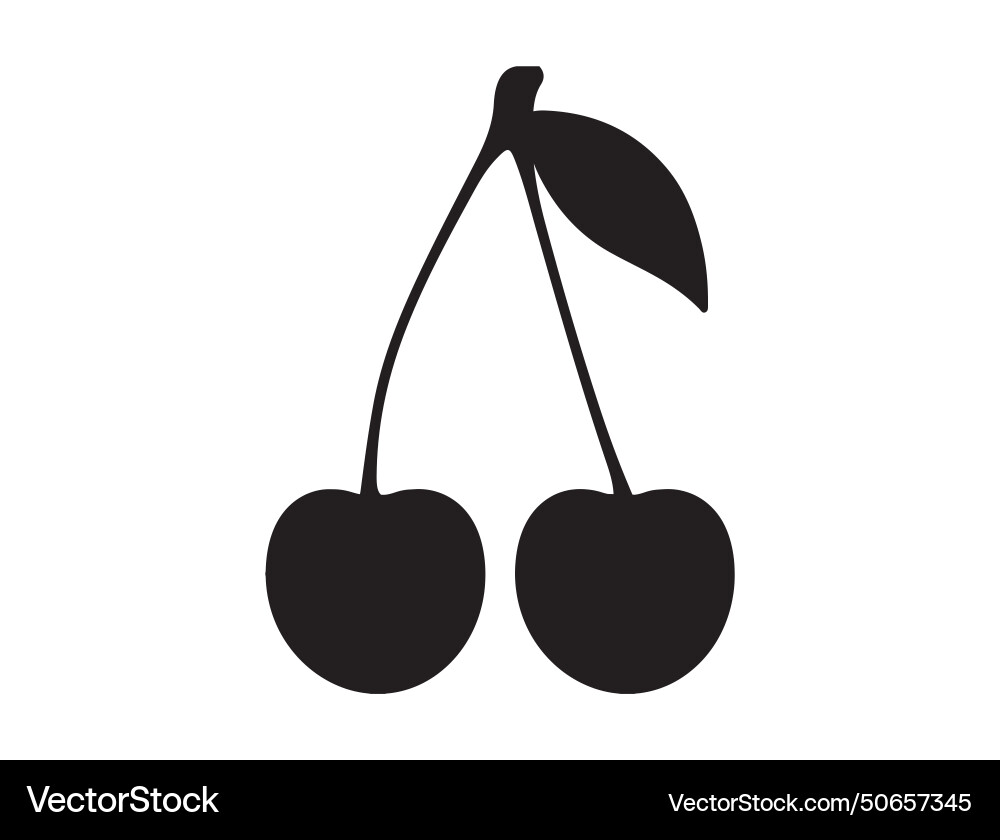 Cherry silhouette art Royalty Free Vector Image