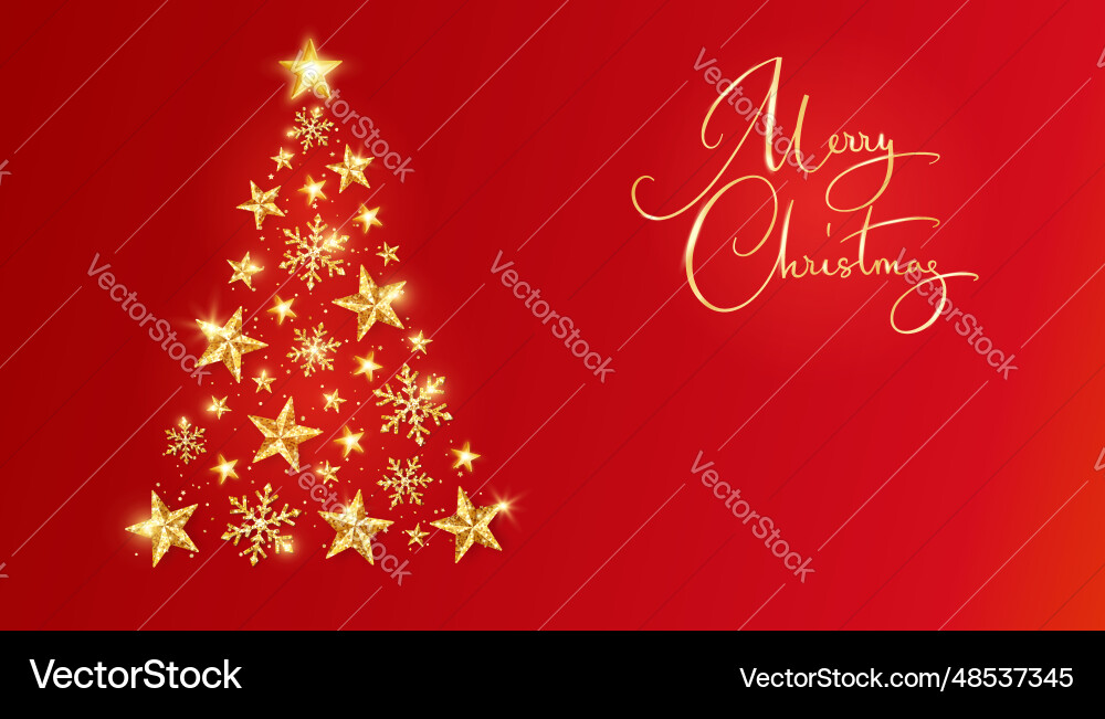 Christmas banner with golden glitter Royalty Free Vector