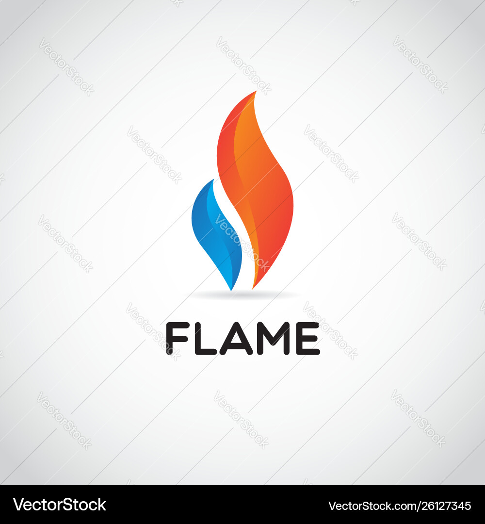 Clean red blue fire flame logo sign symbol icon Vector Image