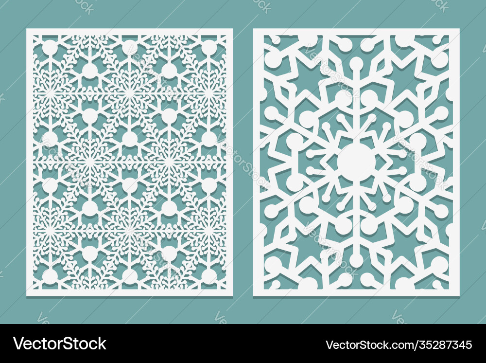 Die and laser cut intricate panels Royalty Free Vector Image