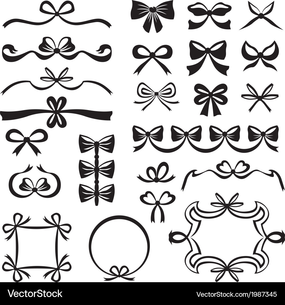 Elegant Bow Elements Royalty Free Vector Image