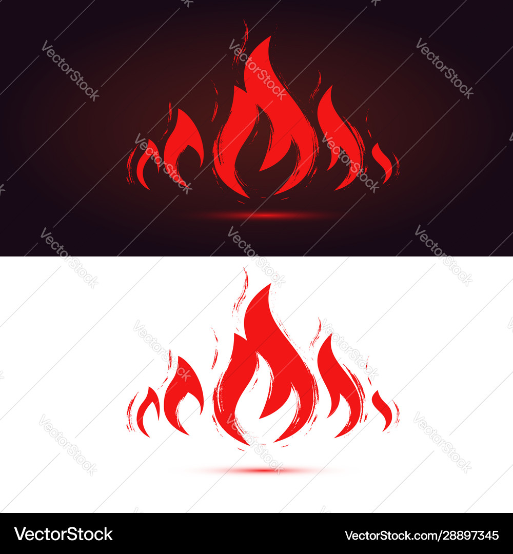 Flame Symbol - Red Fire Icon Royalty Free Vector Image