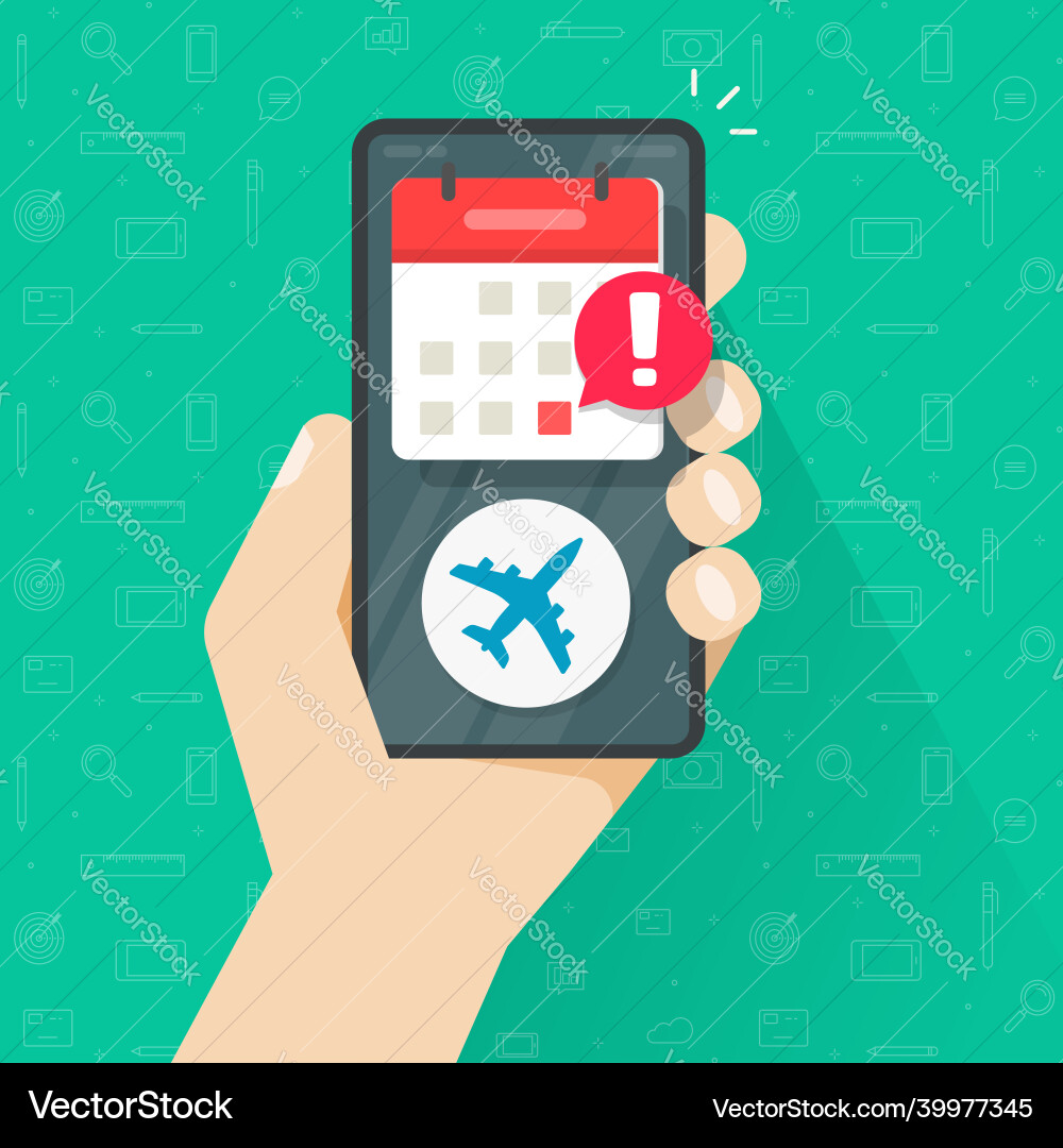 Flight reminder online important notice message Vector Image