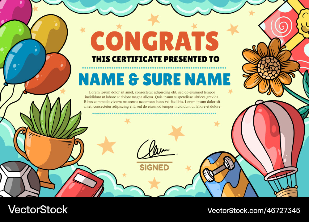 Fun certificate graduation congratulation template