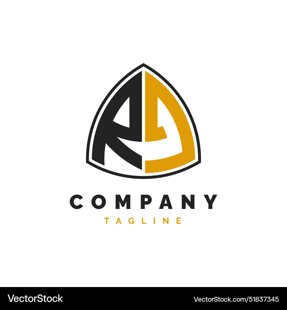 Initial letter rj logo design alphabet rj logo Vector Image