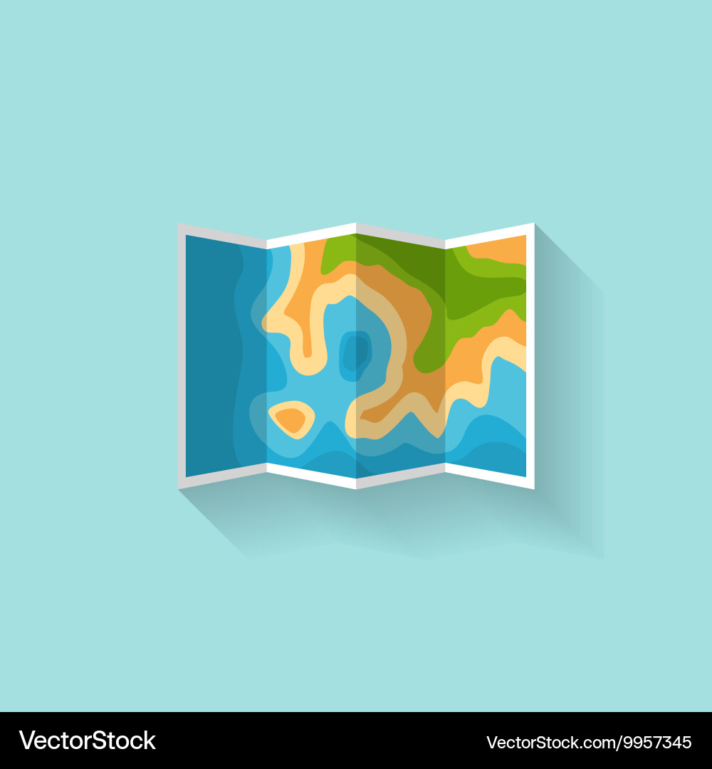 Map in a flat style navigation travelhiking Vector Image