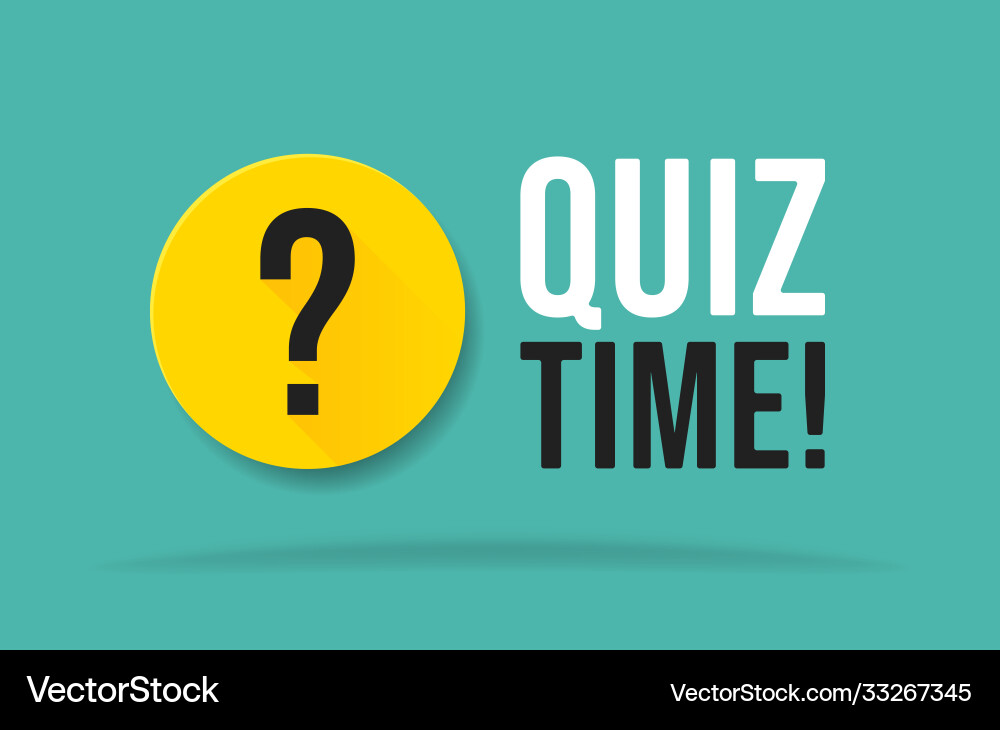 Quiz time color speech bubble on blue background Vector Image