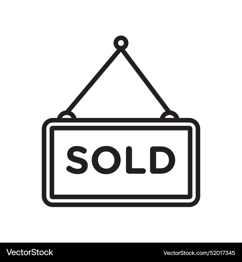 Sold icon black line art Royalty Free Vector Image