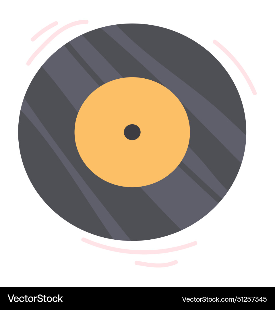 Vintage vinyl disk in flat design analog music Vector Image