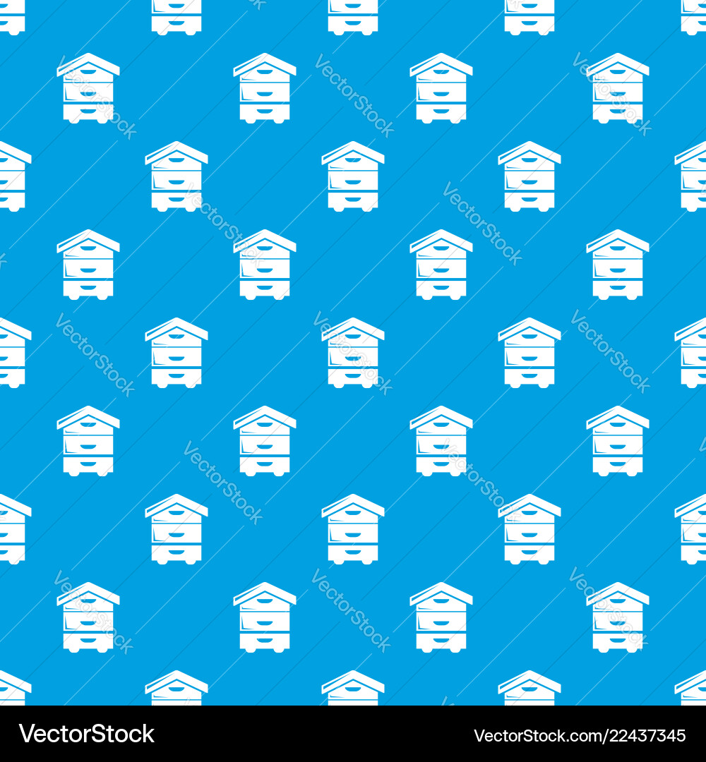Wood beehive pattern seamless blue Royalty Free Vector Image