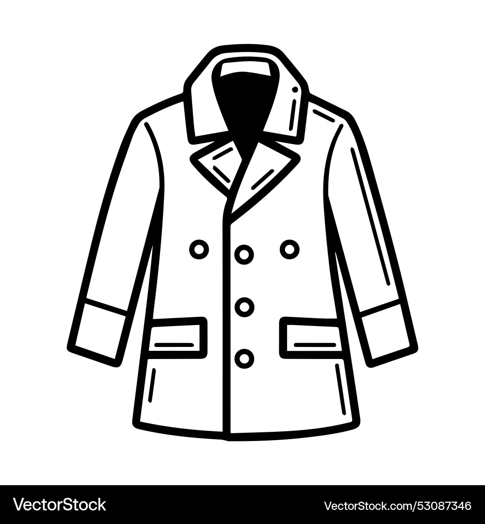 Coat icon or modern line symbol art Royalty Free Vector