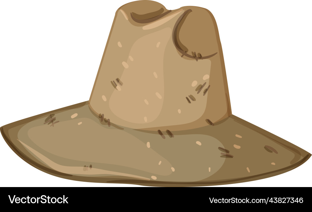 Farmer straw hat cartoon Royalty Free Vector Image