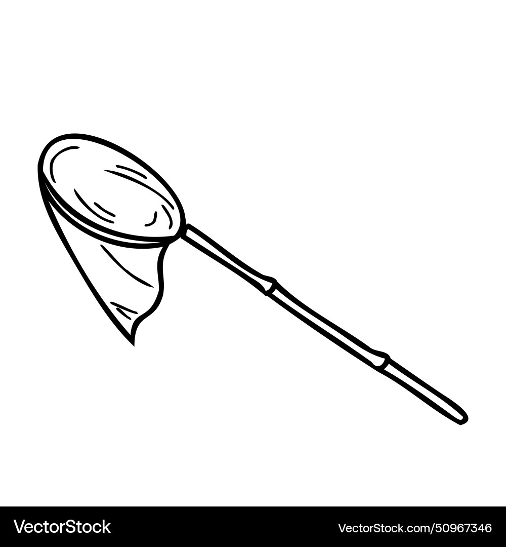 Fishing butterfly net hand drawn Royalty Free Vector Image