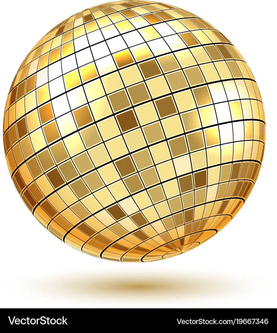 Golden disco ball Royalty Free Vector Image - VectorStock