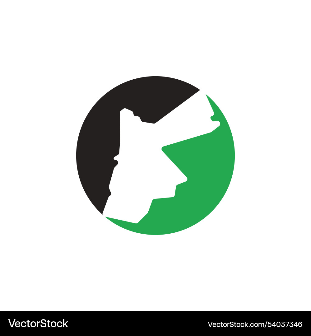 Jordan country map circle border icon Royalty Free Vector