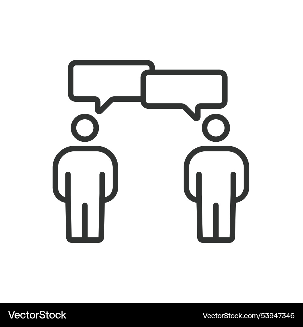 Small talk in line design conversation Royalty Free Vector